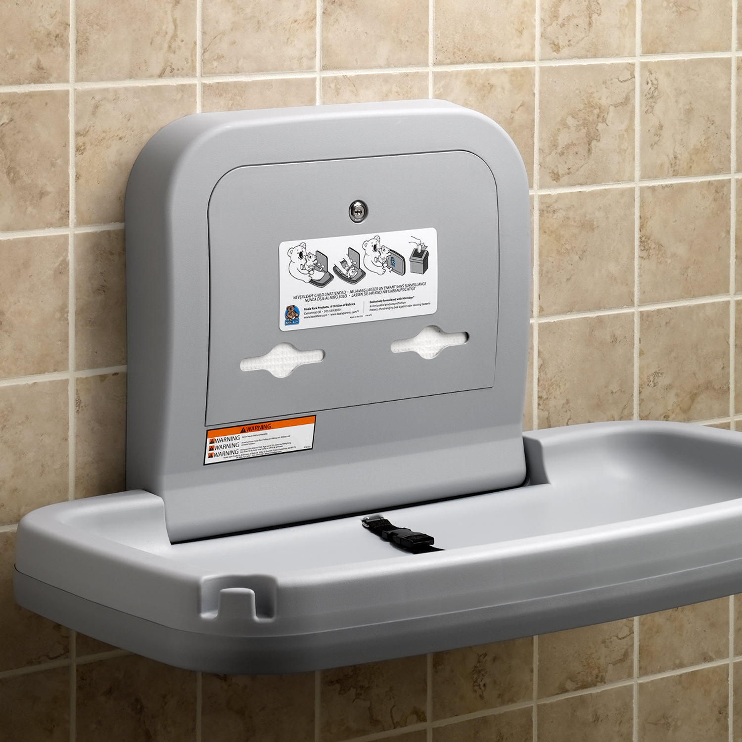 Koala Kare Wall Mounted Horizontal Baby Diaper Changing Station - Samrick