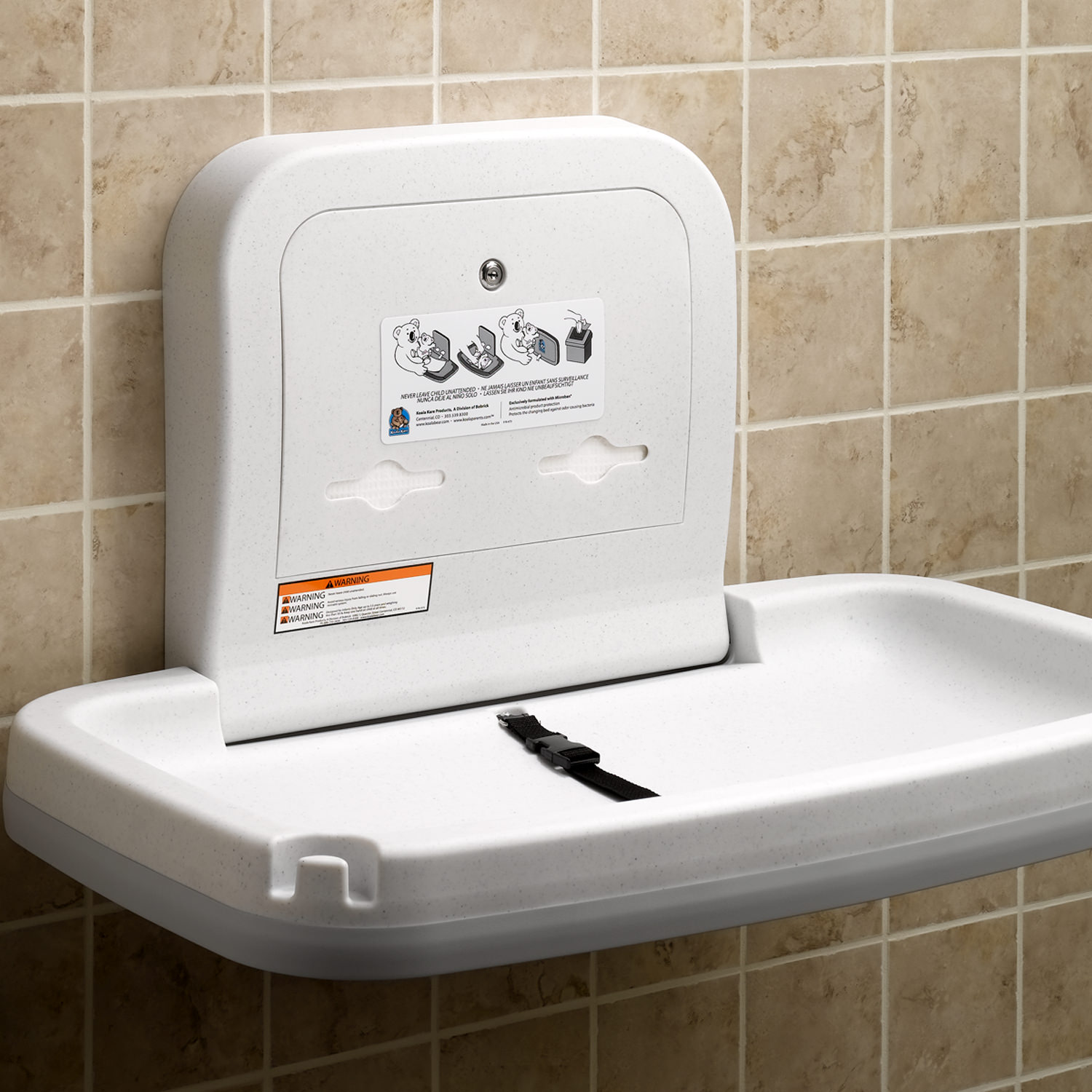 Koala Kare Wall Mounted Horizontal Baby Diaper Changing Station - Samrick