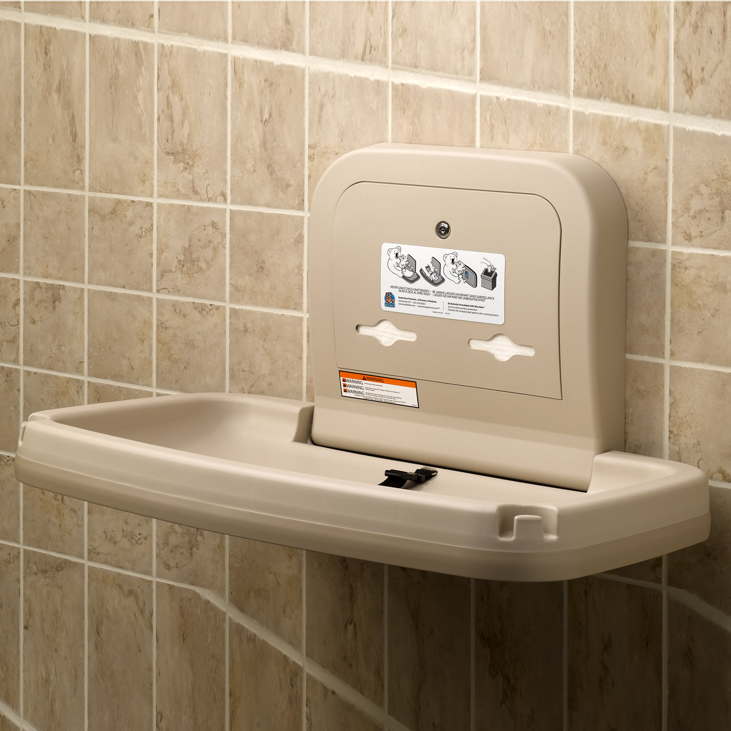Koala Kare Wall Mounted Horizontal Baby Diaper Changing Station - Samrick