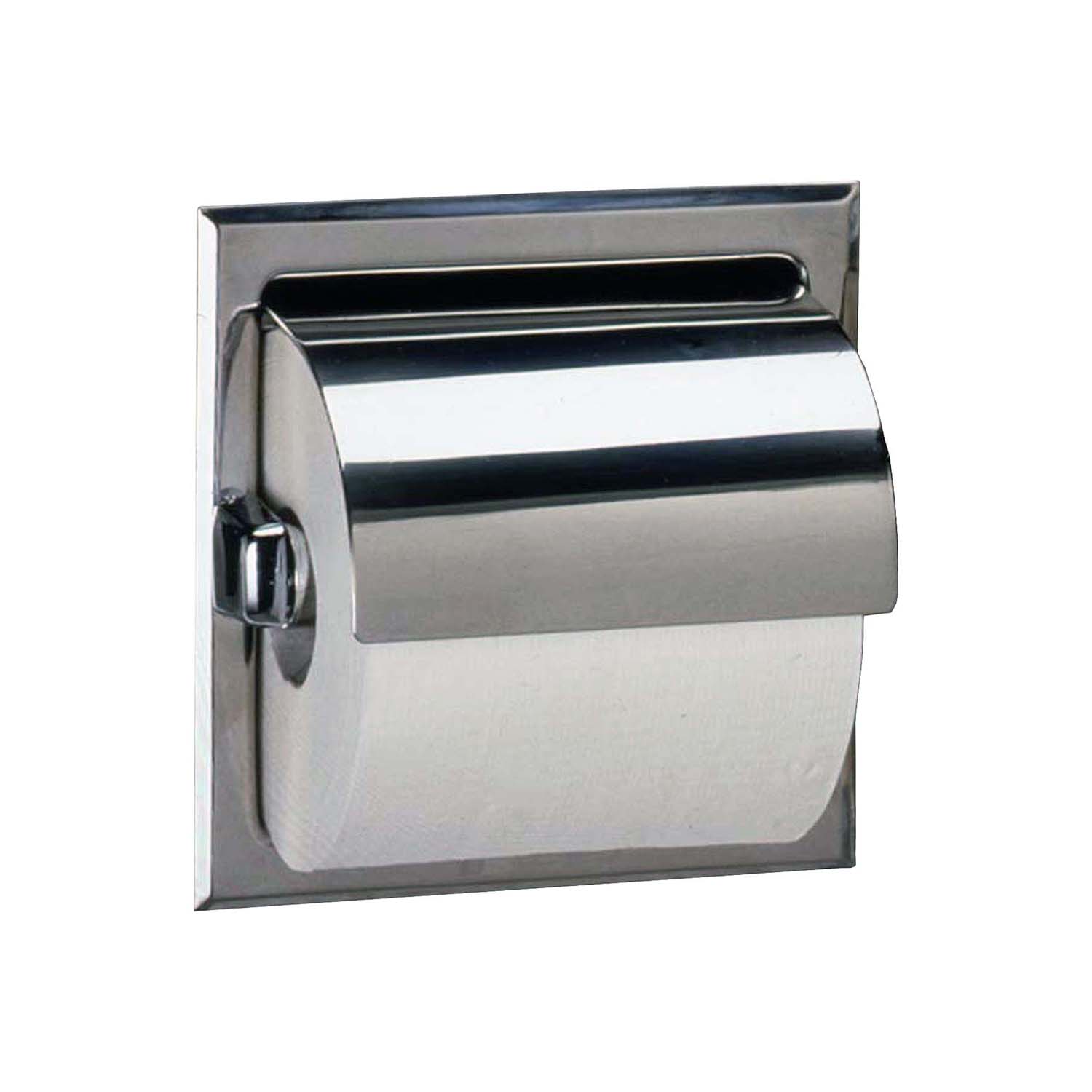 Recessed Toilet Tissue Dispenser with Hood for Single Roll - Samrick